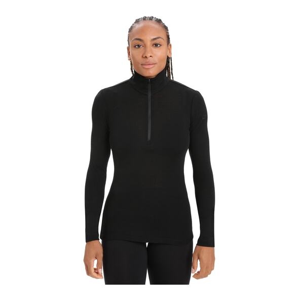 Icebreaker | Tops | Icebreaker Black Merino Wool W 75 Everyday Half Zip ...